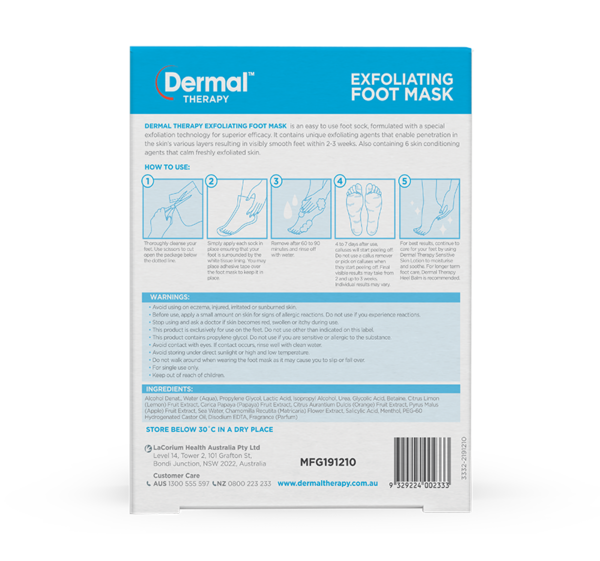Exfoliating Foot Mask | Dermal Therapy