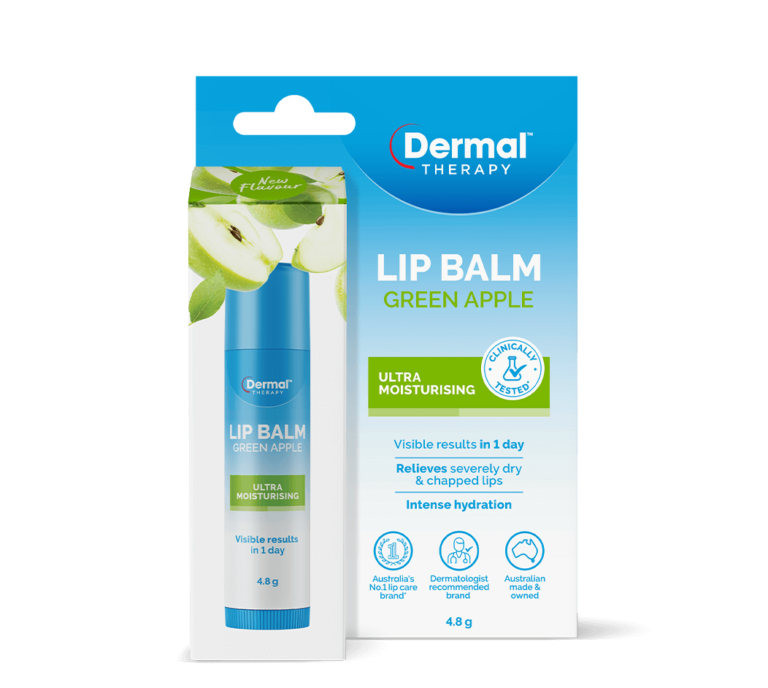 Lip Balm Stick Green Apple Flavour | Dermal Therapy AU
